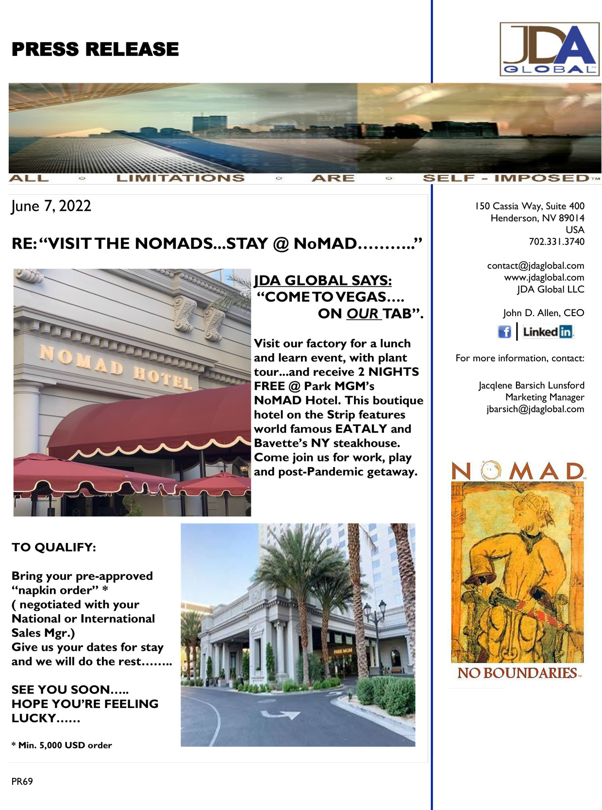 Visit the Nomads... Stay @ NoMAD Hotel - JDA Global